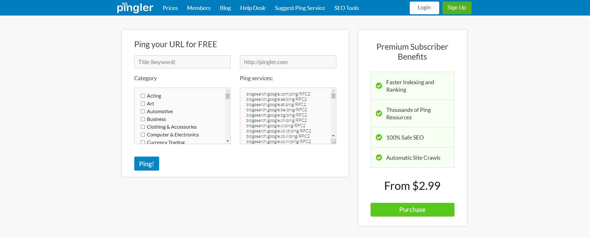 Free Ping Submission Sites in 2025
