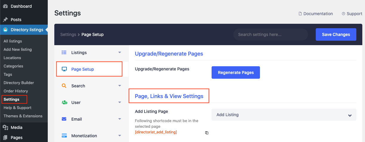 Search Listing Page Setup - Docs